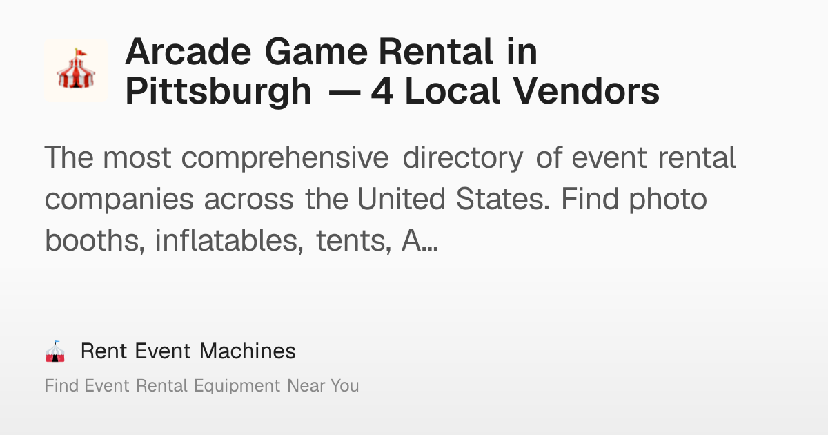 Arcade Game Rental in Pittsburgh — 4 Local Vendors – Rent Event Machines